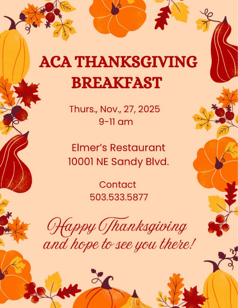 ACA Thanksgiving Breakfast - ACA Oregon